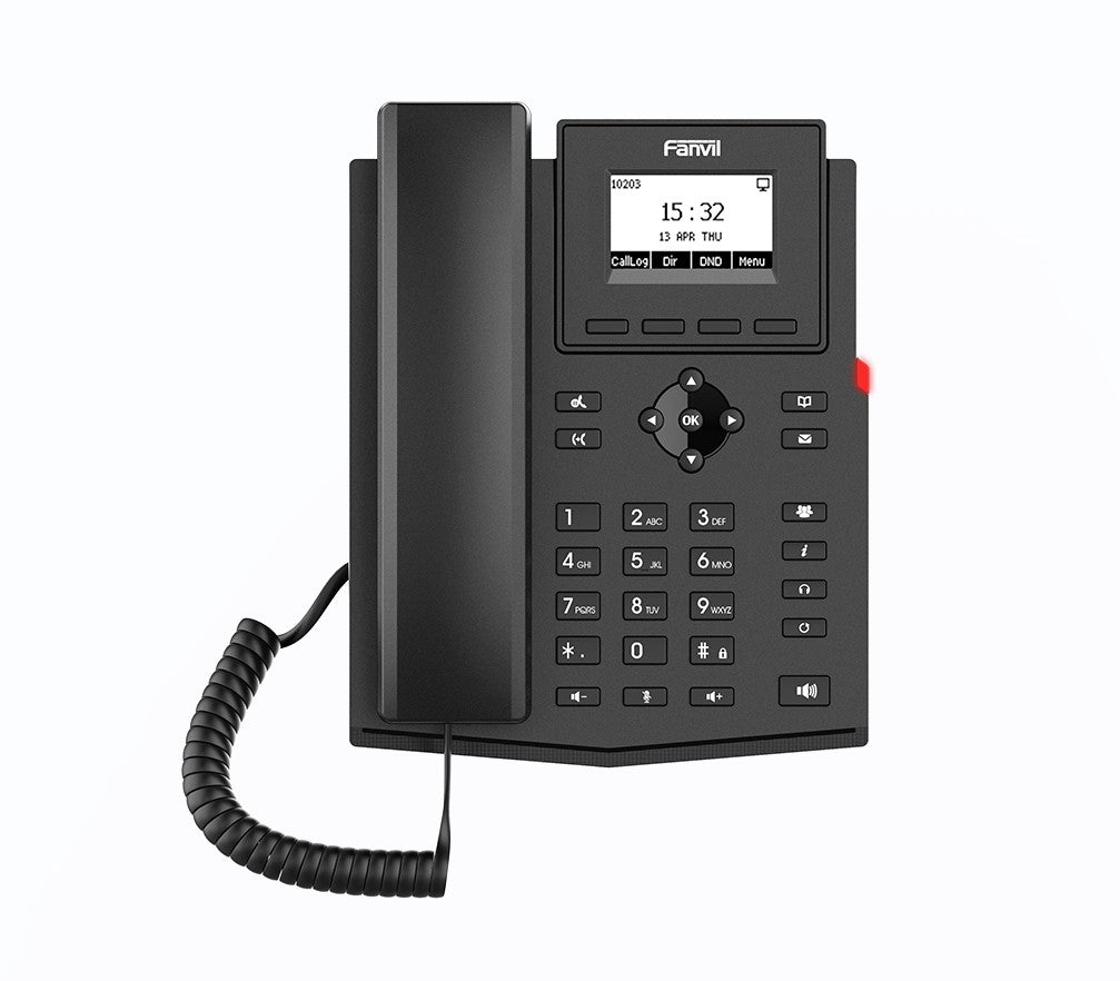 Fanvil X301P Entry Level IP Phone, 2.3' Dot-matrix screen, 10/100Mbps,